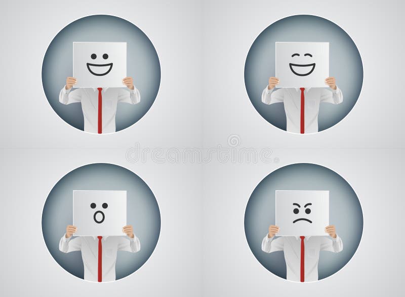 Set Expression of Employee Character. Stock Illustration - Illustration ...