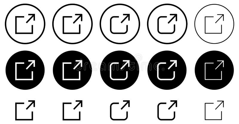 Set of external link icons stock vector. Illustration of navigation ...