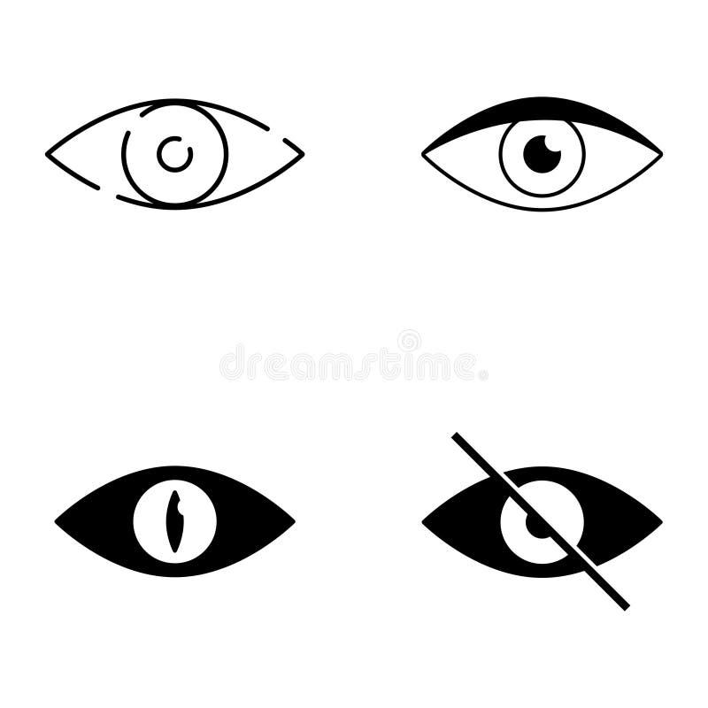 Set of eye icons vector stock vector. Illustration of lens - 295545561
