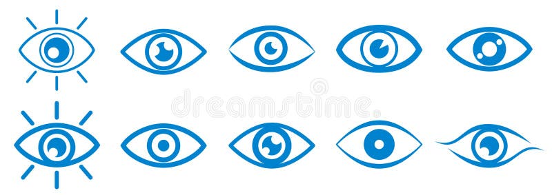 Set Eye Icons, Vision Blue Signs – Vector Stock Vector - Illustration ...