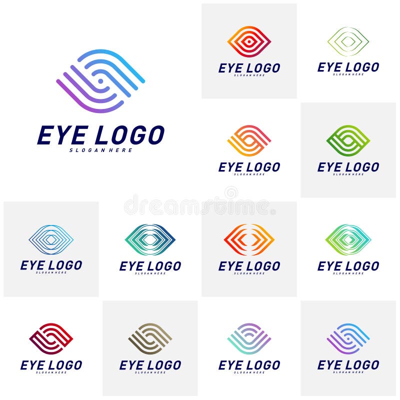 Set of Eye Logo Design Concept Vector, Eye Logo Template, Icon Symbol ...