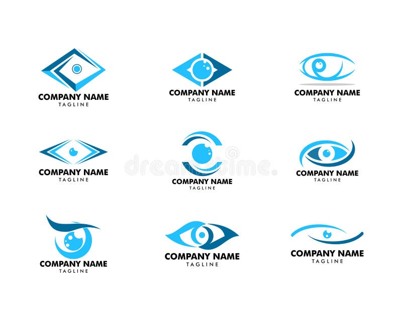 Set of Eye Logo Design Vector Template Stock Vector - Illustration of ...