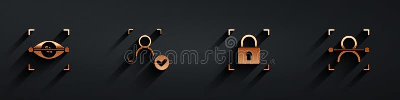 Set Eye Scan, Face Recognition, Fingerprint with Lock and Icon with ...