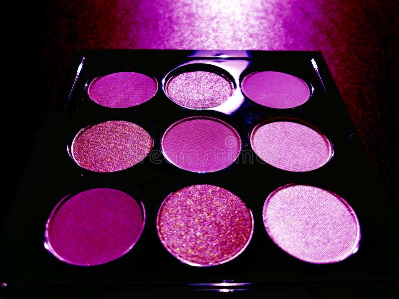 A Set of 9 Colors Eye Shadow Plates Stock Image - Image of compact ...