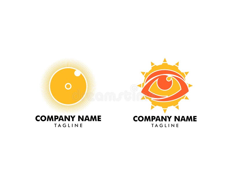 Set of Eye Sun Icon Logo Design Element Stock Vector - Illustration of ...