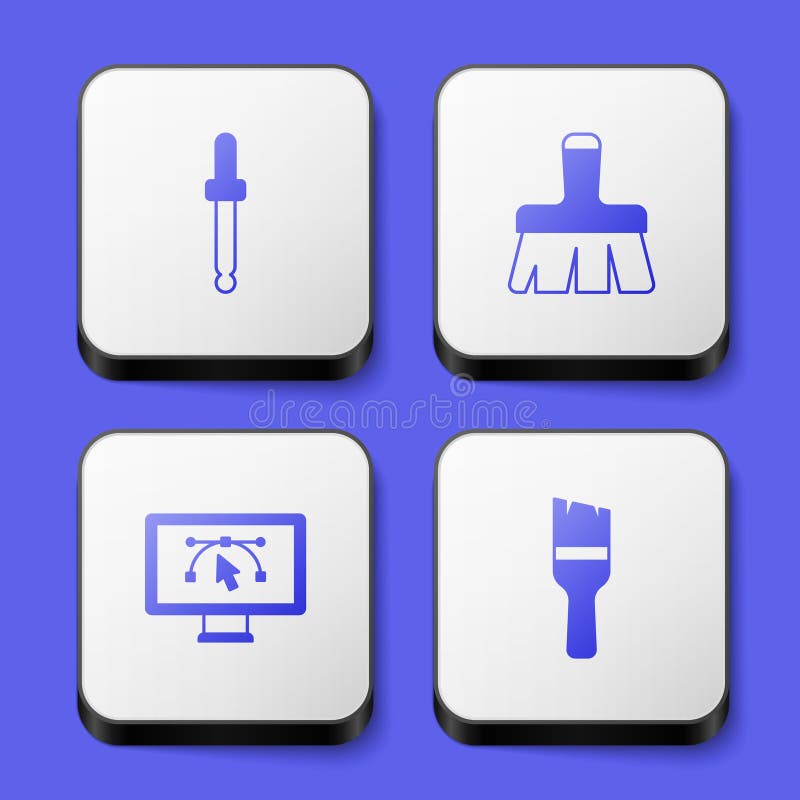 Set Eyedropper Color Picker Palette, Paint Brush, Computer with Design ...