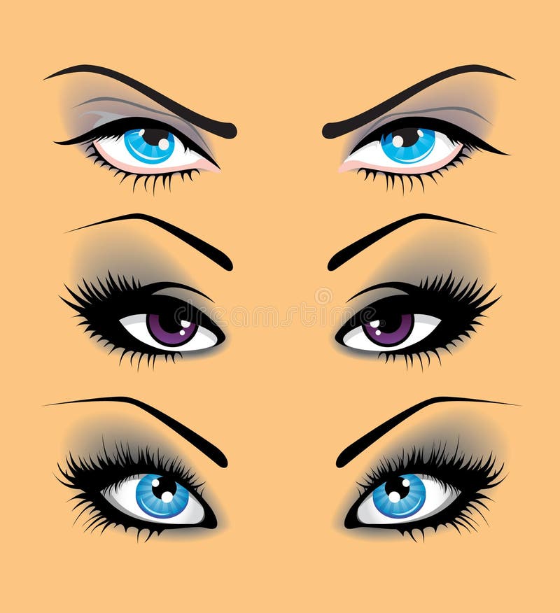 Set of eyes stock vector. Illustration of beauty, blue - 10982963