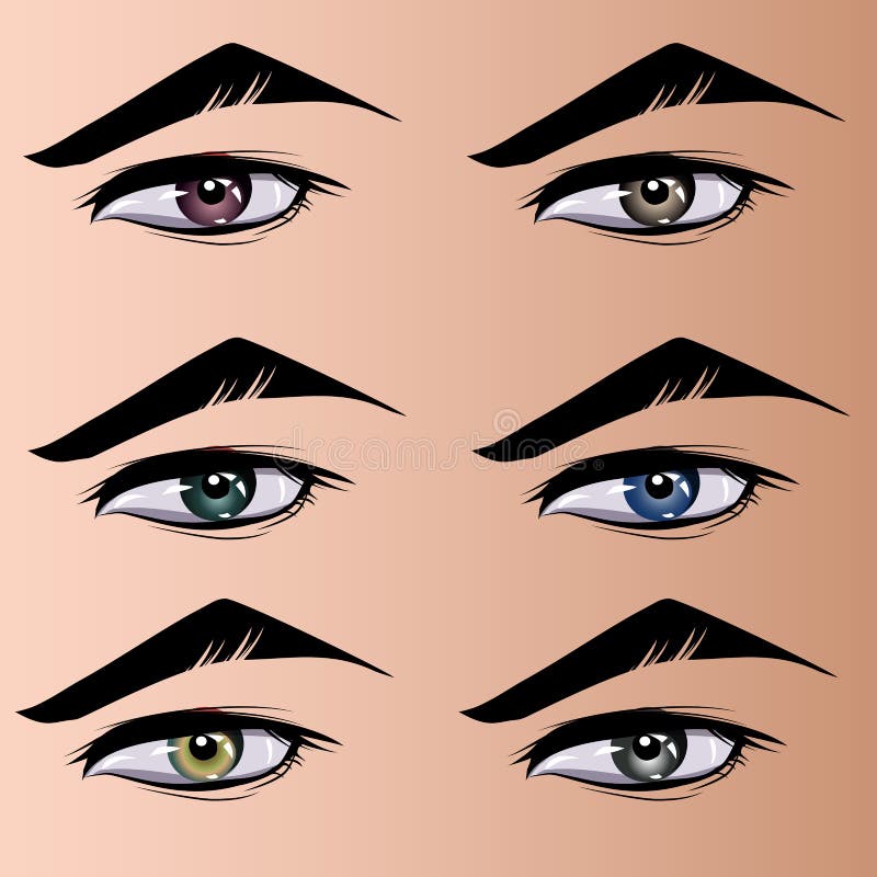 Anime Eyes Male Vector