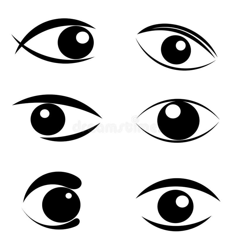 Set of eyes symbols stock vector. Illustration of cross - 17146401
