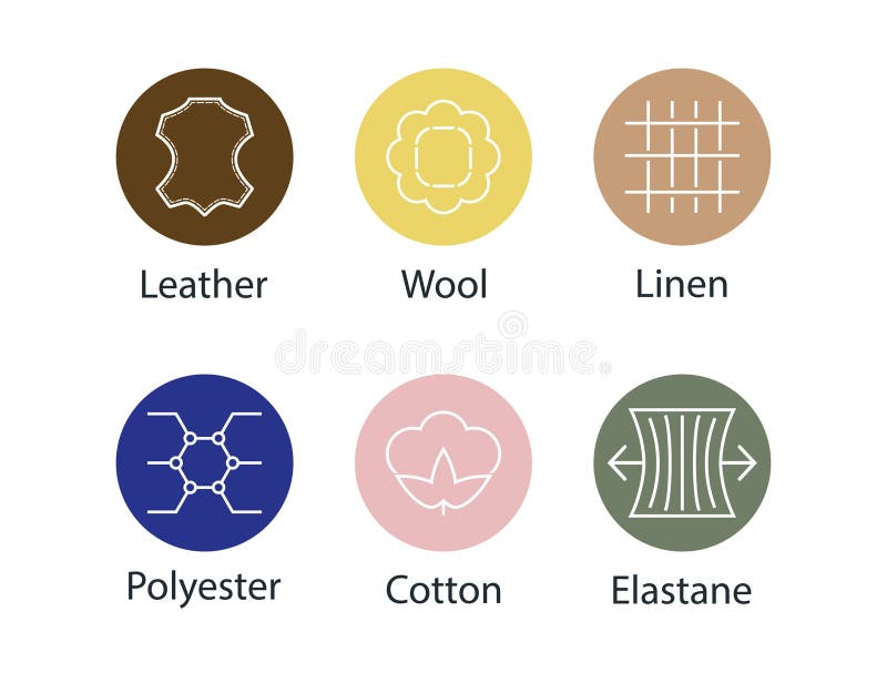 Set of Fabric Types Icon. Vector Illustration. Stock Vector ...