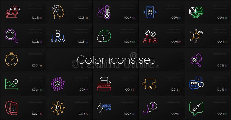 Set of Face Biometrics, Augmented Reality and Ab Testing Line Icons ...