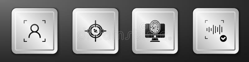 Set Face Recognition, Eye Scan, Monitor with Fingerprint and Voice Icon ... Set Face Recognition, Eye Scan, Monitor with Fingerprint and Voice Icon ...