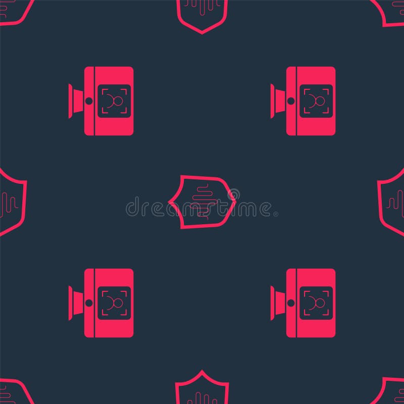 Set Face Recognition and Shield Voice on Seamless Pattern. Vector Stock ...