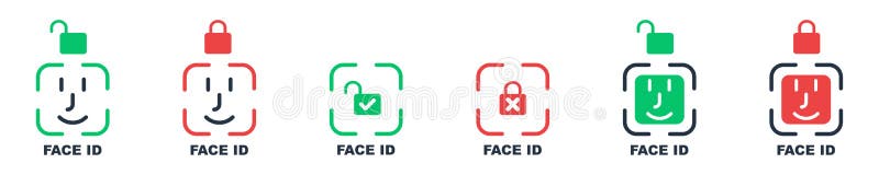 Unlock Phone from Face Scanning. Facial Identification System Stock ...
