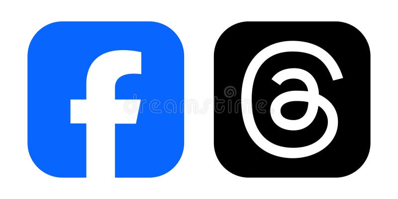Set of Facebook and Threads Social Media Mobile Apps Icons, on ...