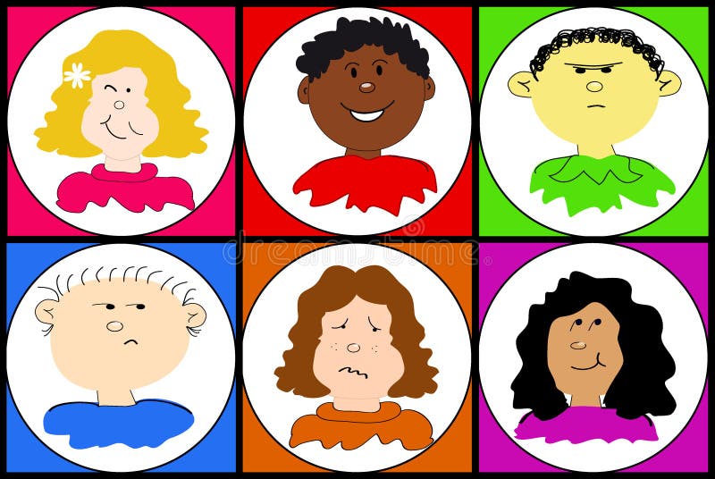 A set of faces stock illustration. Illustration of artful - 7559460