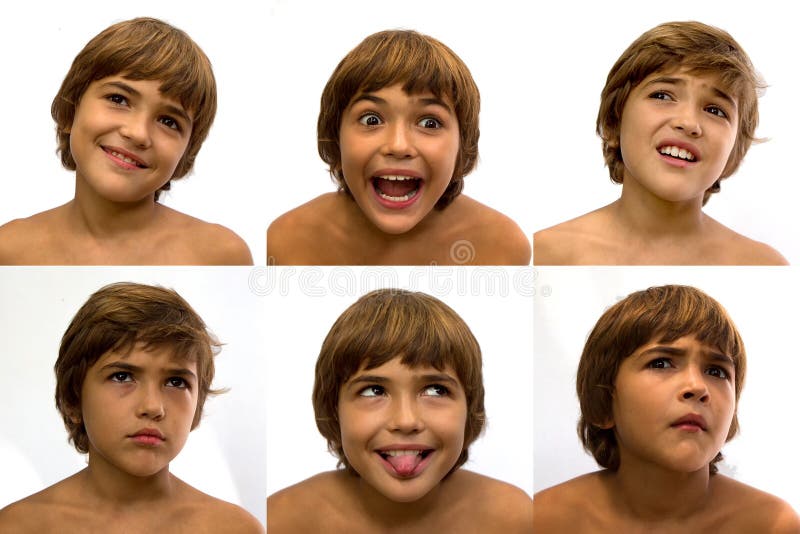 Set of Faces with Different Emotions. Stock Photo - Image of gestures ...