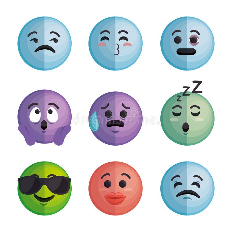 Classic emoticons set stock illustration. Illustration of circle - 75936790