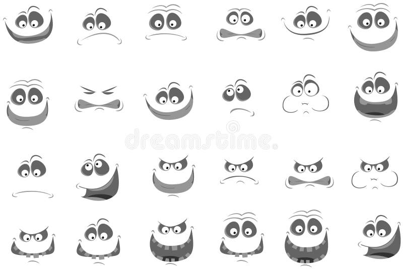 Set of Faces with Various Emo. Vector Illustration Stock Vector ...