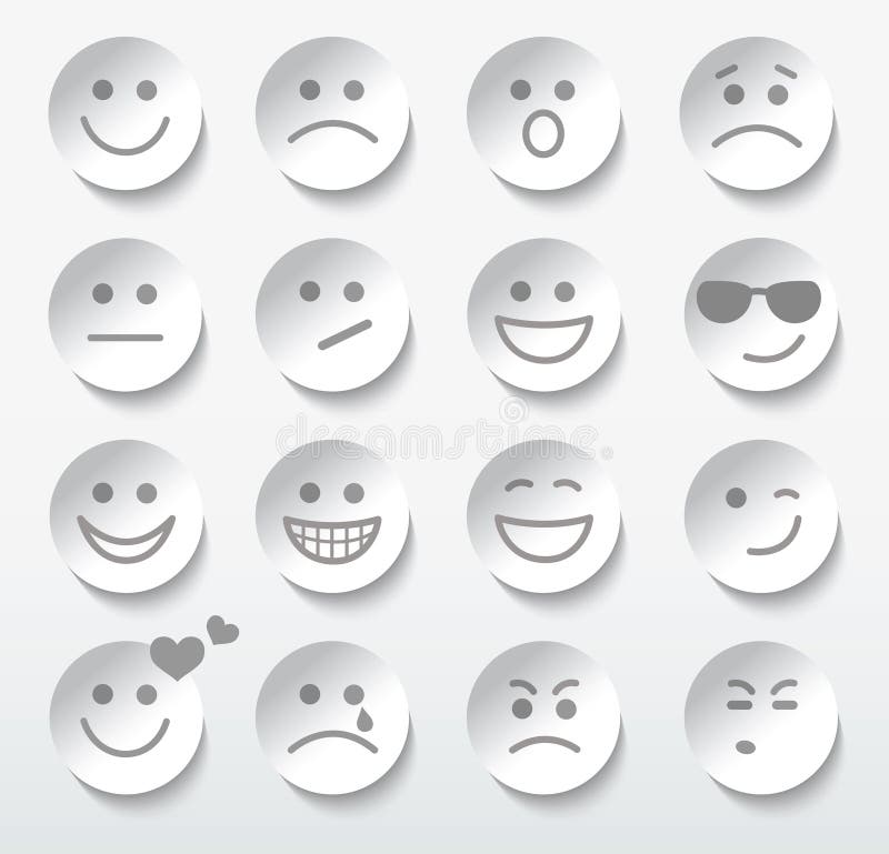 Set of Faces with Various Emotion Expressions. Stock Vector ...