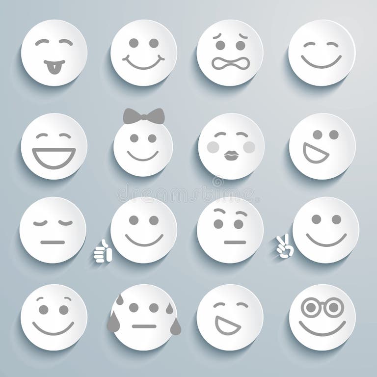 Set of Faces with Various Emotion Expressions. Stock Vector ...