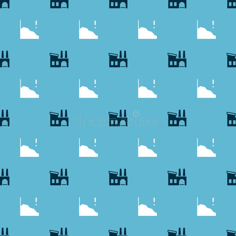 Set Factory and Financial Growth Decrease on Seamless Pattern. Vector Stock Vector ...