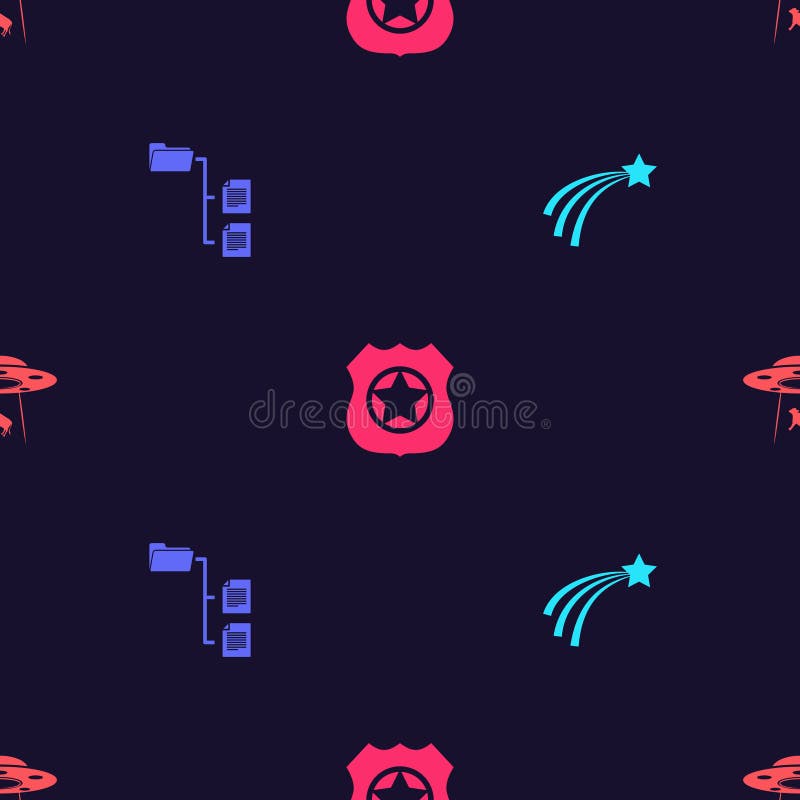 Set Falling Star, Folder Tree, Police Badge and UFO Abducts Cow on ... Set Falling Star, Folder Tree, Police Badge and UFO Abducts Cow on ...
