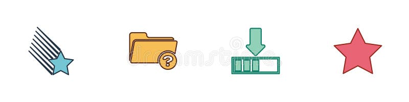Set Falling Star, Unknown Directory, Loading and Star Icon. Vector ... Set Falling Star, Unknown Directory, Loading and Star Icon. Vector ...