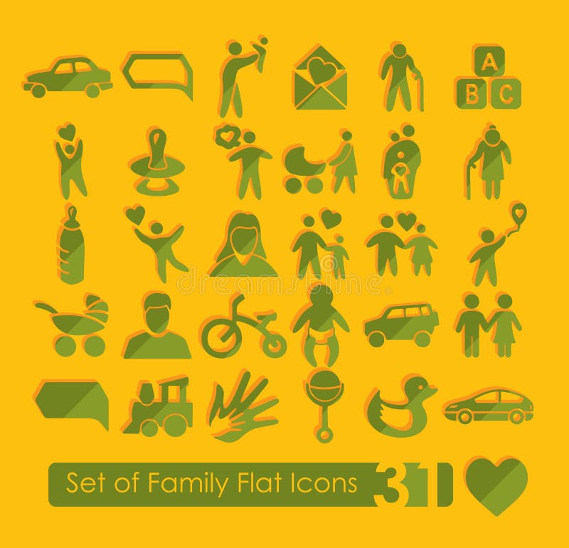 Set of family icons stock vector. Illustration of family - 93694139