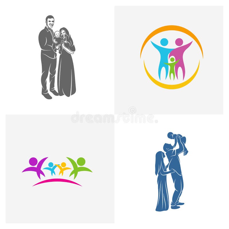 Set of Family Logo Design Vector Template, Illustration Design ...