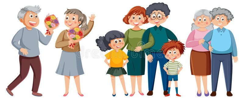 Set of Family Member Cartoon Stock Vector - Illustration of clipart ...