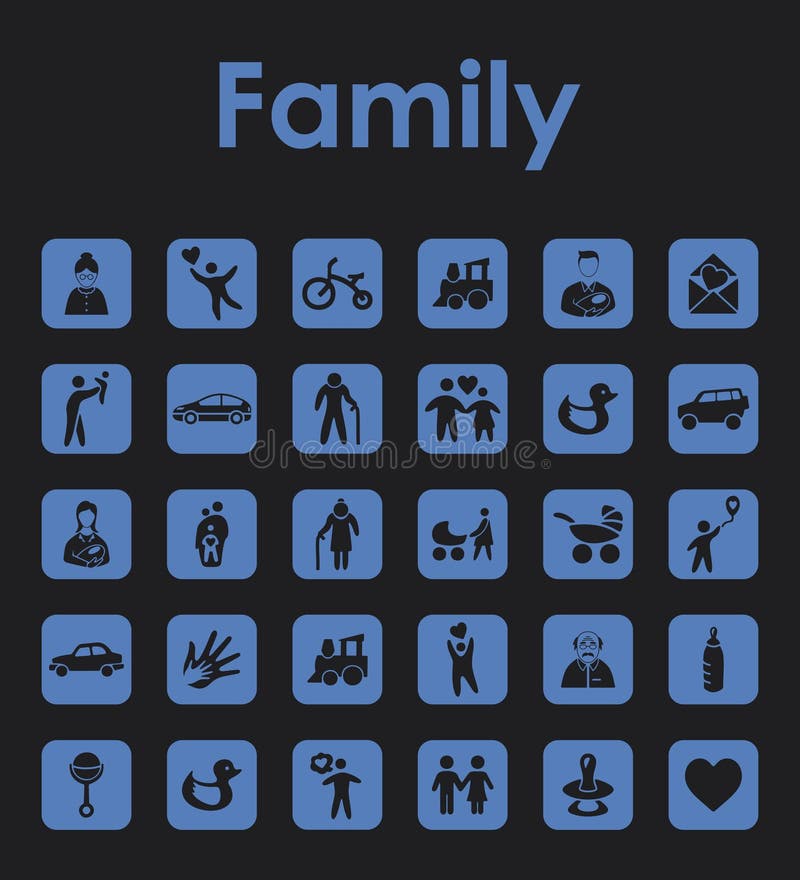 Set of family simple icons stock vector. Illustration of information ...