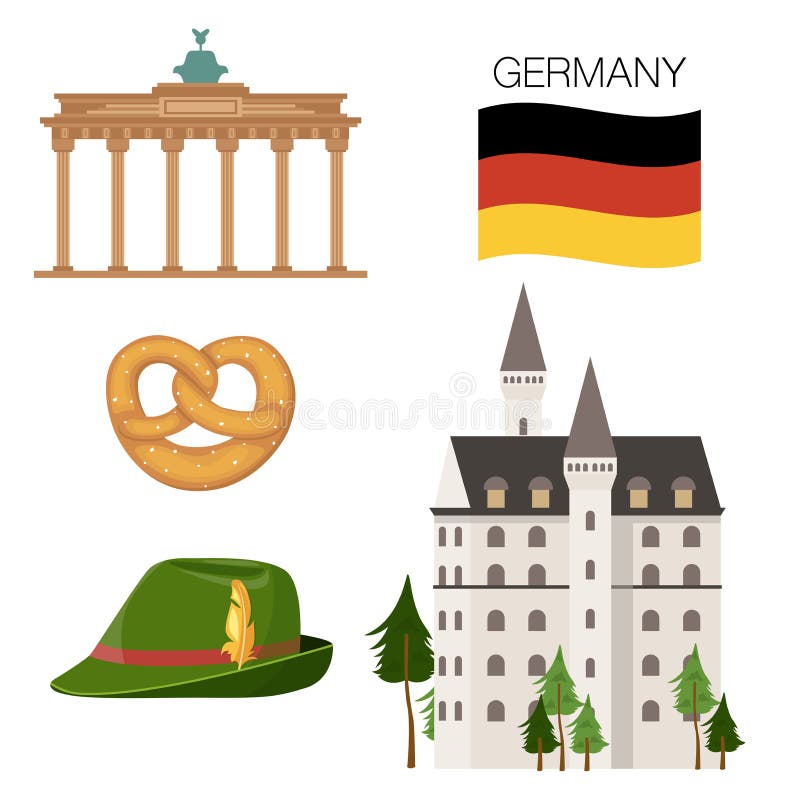 Set of Famous Attributes of Germany. Stock Vector - Illustration of ...