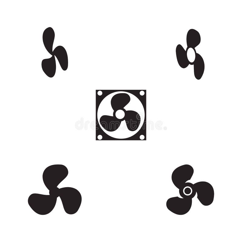 Set Fan Logo Template Vector Symbol Stock Vector - Illustration of ...