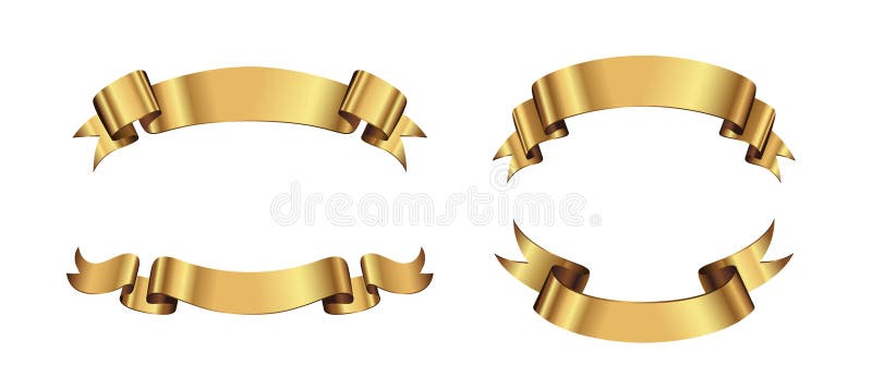 A Set of 4 Fancy Decorative Golden Vector Ribbons Stock Vector ...