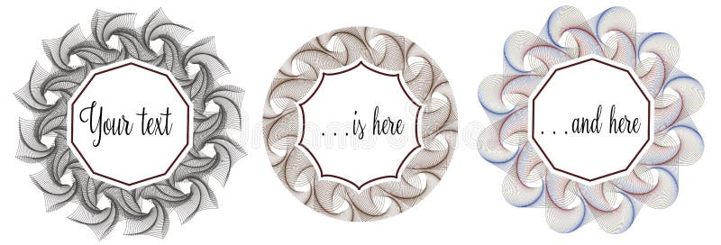 Set of fancy round frames stock vector. Illustration of concept - 196614046