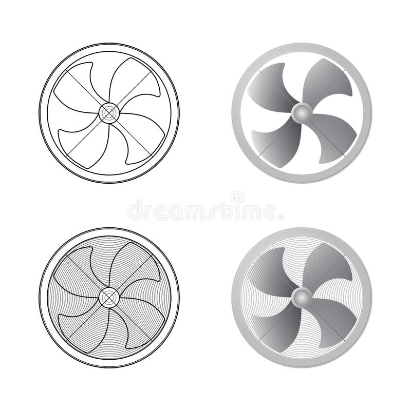 Set of fans. stock vector. Illustration of hvac, rotation - 116328533