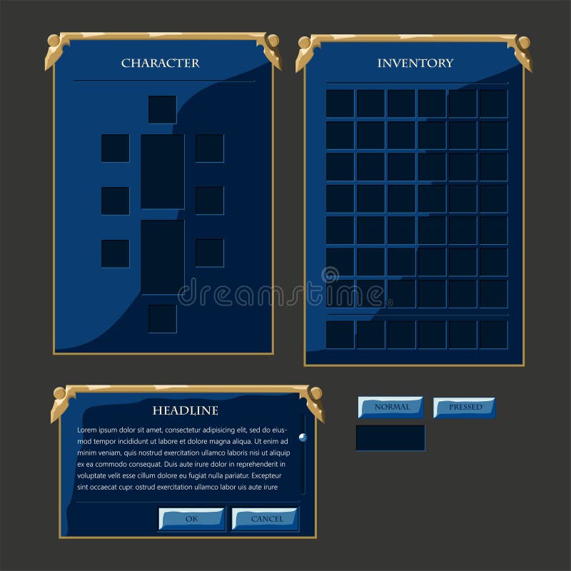 Set of Fantasy Vector Interface Elements Stock Vector - Illustration of ...