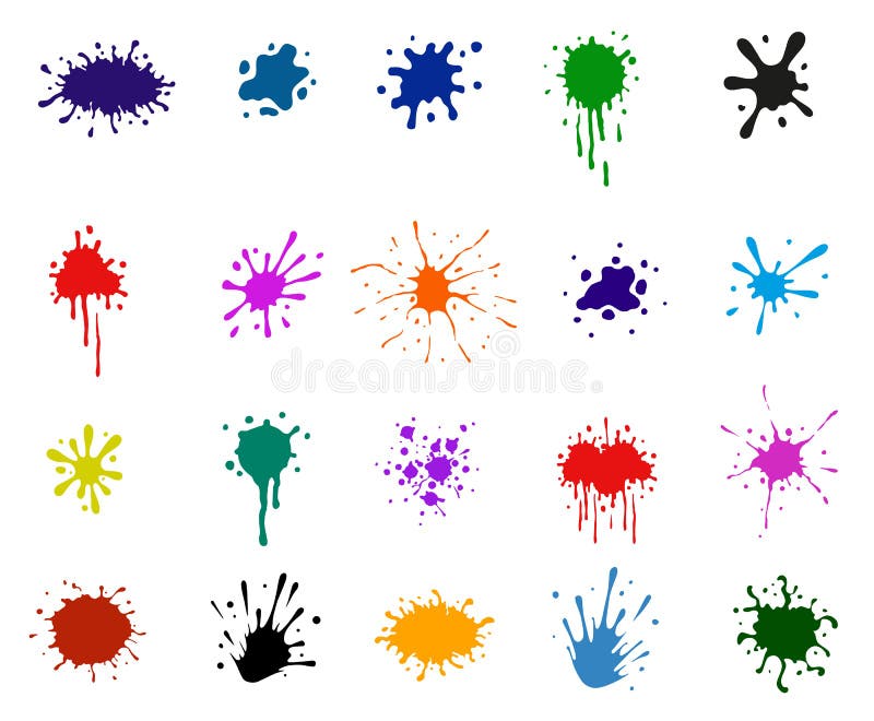 Set farbige Flecken vektor abbildung. Illustration von flüssigkeit ...