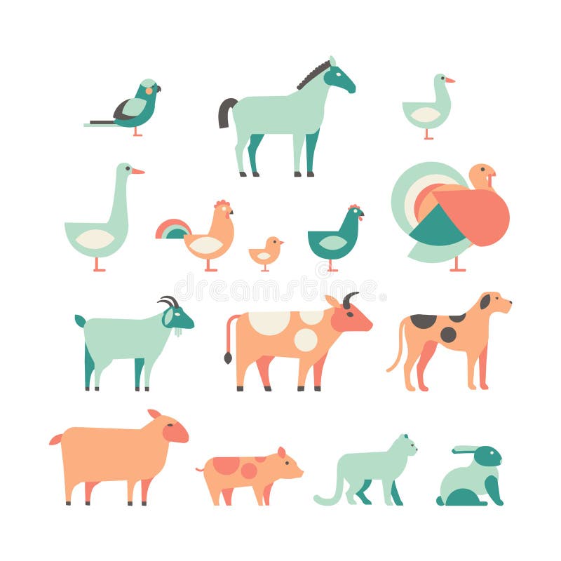 Farm animals pattern stock vector. Illustration of mare - 40799665
