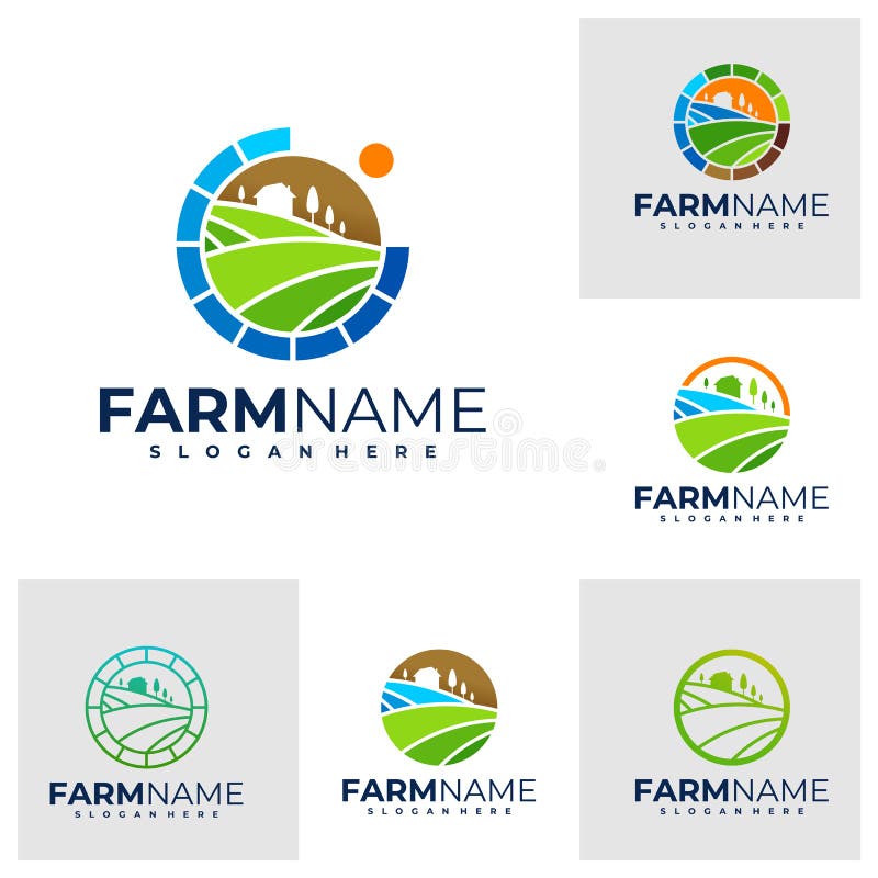 Set of Farm Logo Design Vector, Creative Farm Logo Concepts Template ...