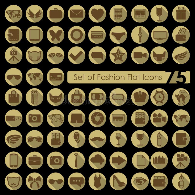 Set of fashion icons stock vector. Illustration of flat - 50663315