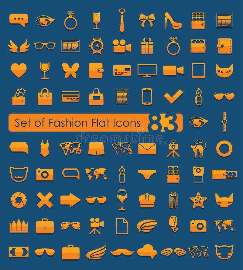 Set of fashion icons stock vector. Illustration of object - 57144631