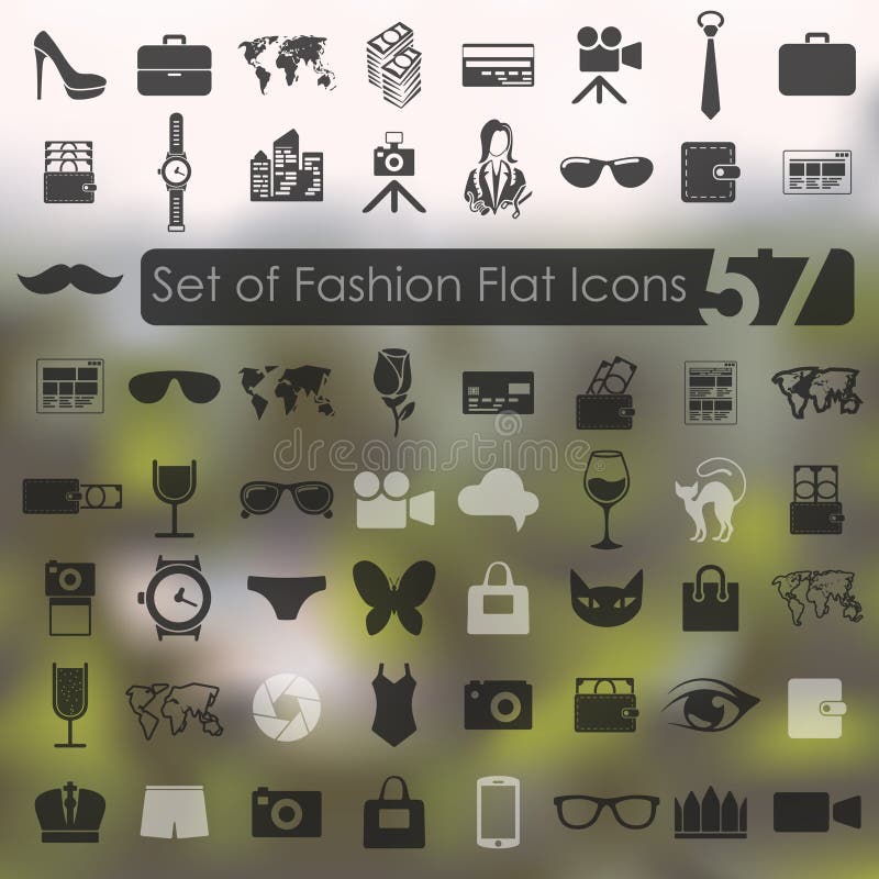 Set of fashion icons stock vector. Illustration of geometric - 92911439
