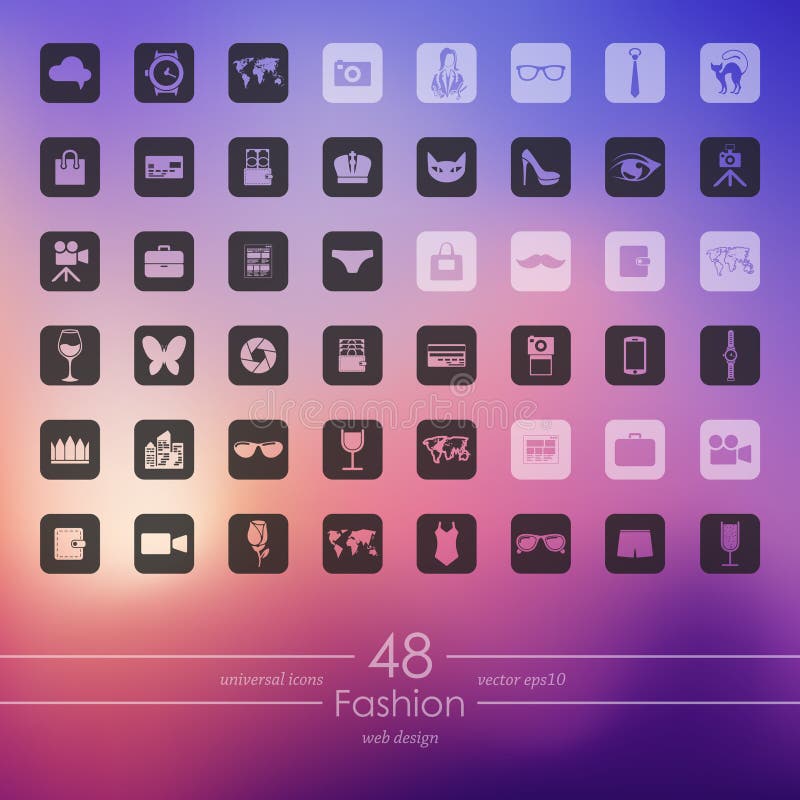 Set of fashion icons stock vector. Illustration of beauty - 94322518