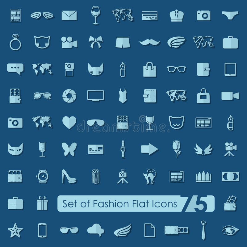 Set of fashion icons stock vector. Illustration of icon - 98988395