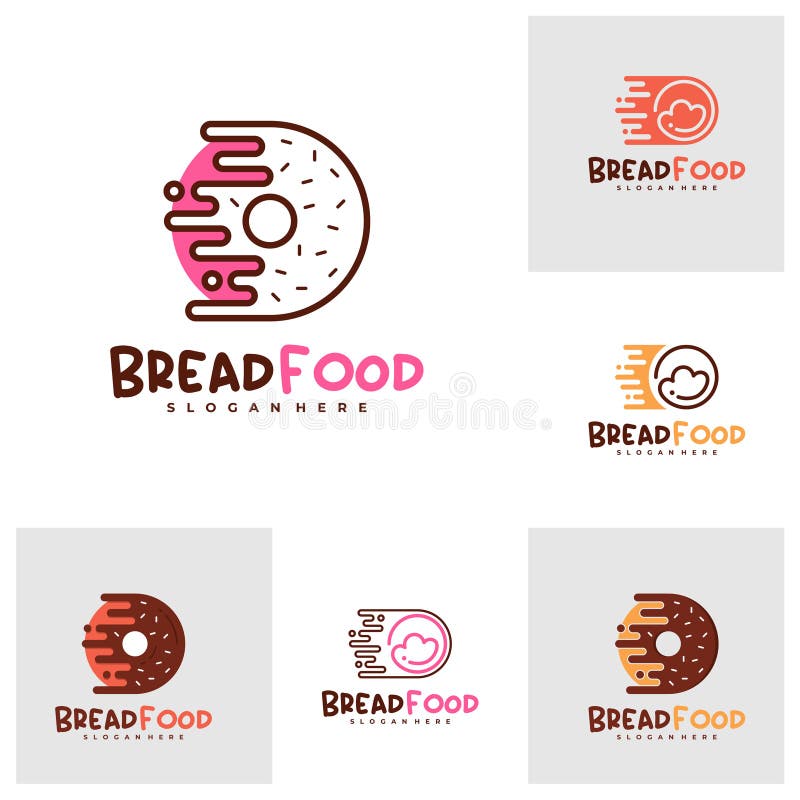 Set of Fast Bread Logo Vector Template, Creative Bread Logo Design ...