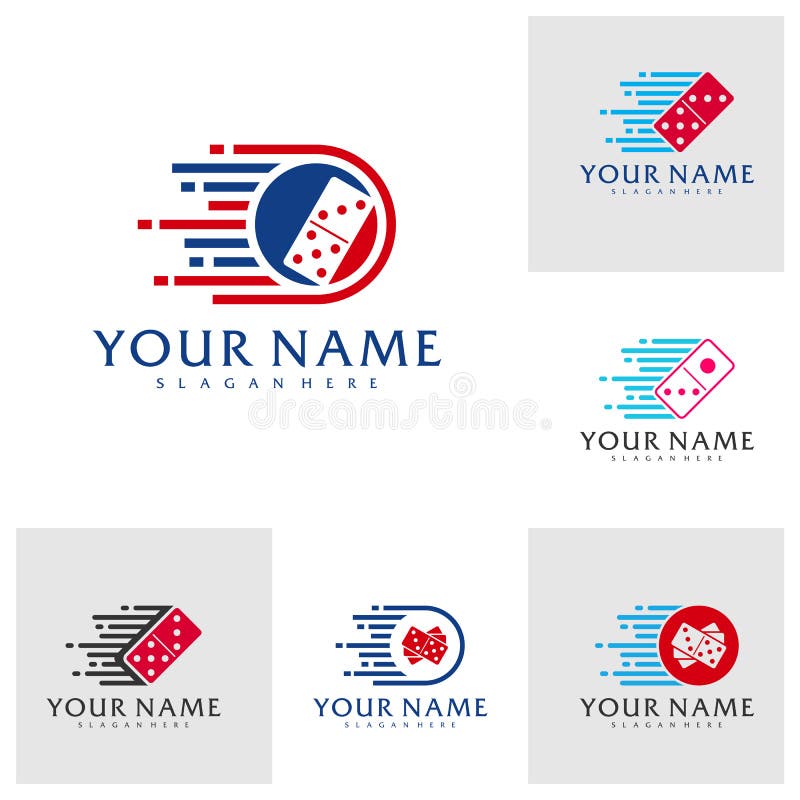 Set of Fast Domino Logo Vector Template, Creative Domino Logo Design ...