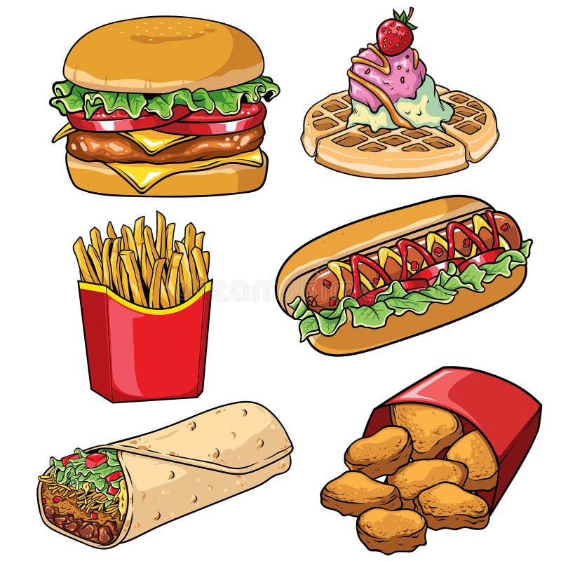 Food collection - drawing stock vector. Illustration of icon - 31707416