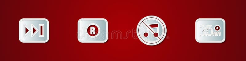 Set Fast Forward, Record Button, Speaker Mute and Audio Jack Icon ...